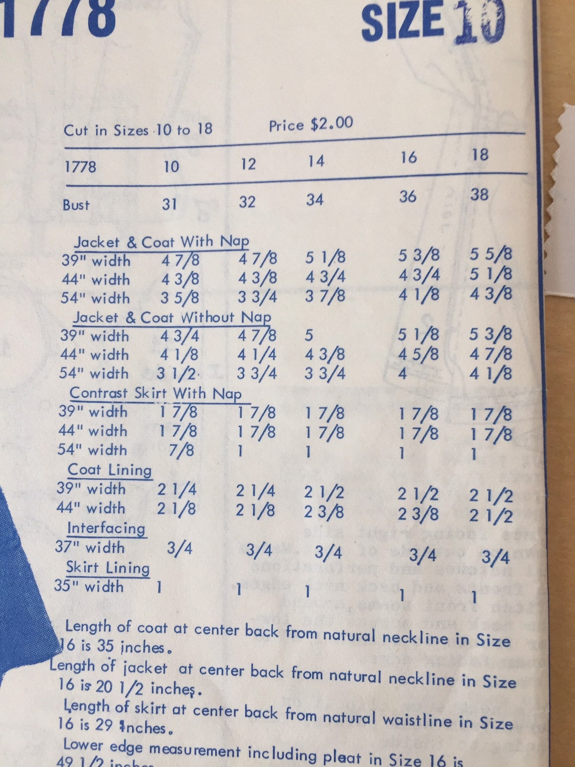 Modes Royale Pattern 1778, Size 10, 1950s Suit and Coat Pattern, Bust ...