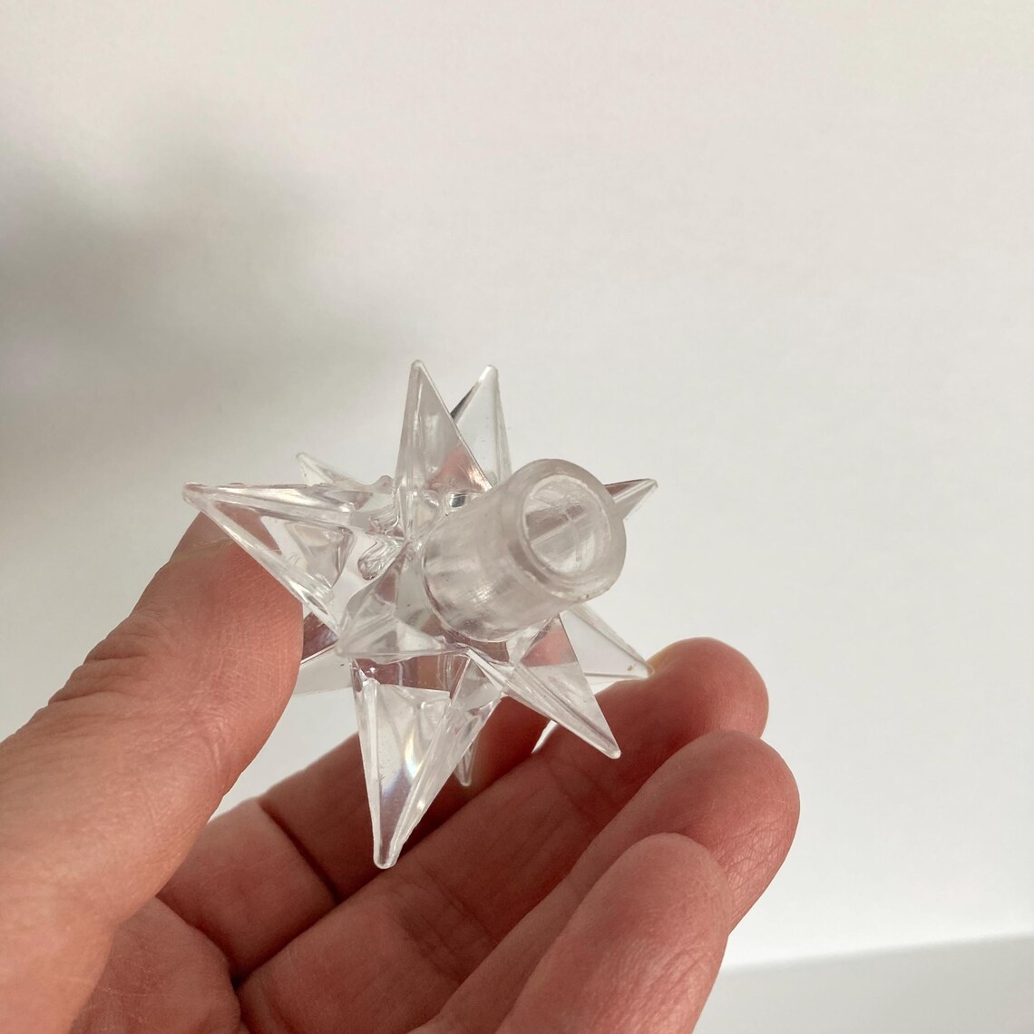 Lot of 10 Large MCM Christmas Light Toppers, Clear Star Shaped Vintage ...