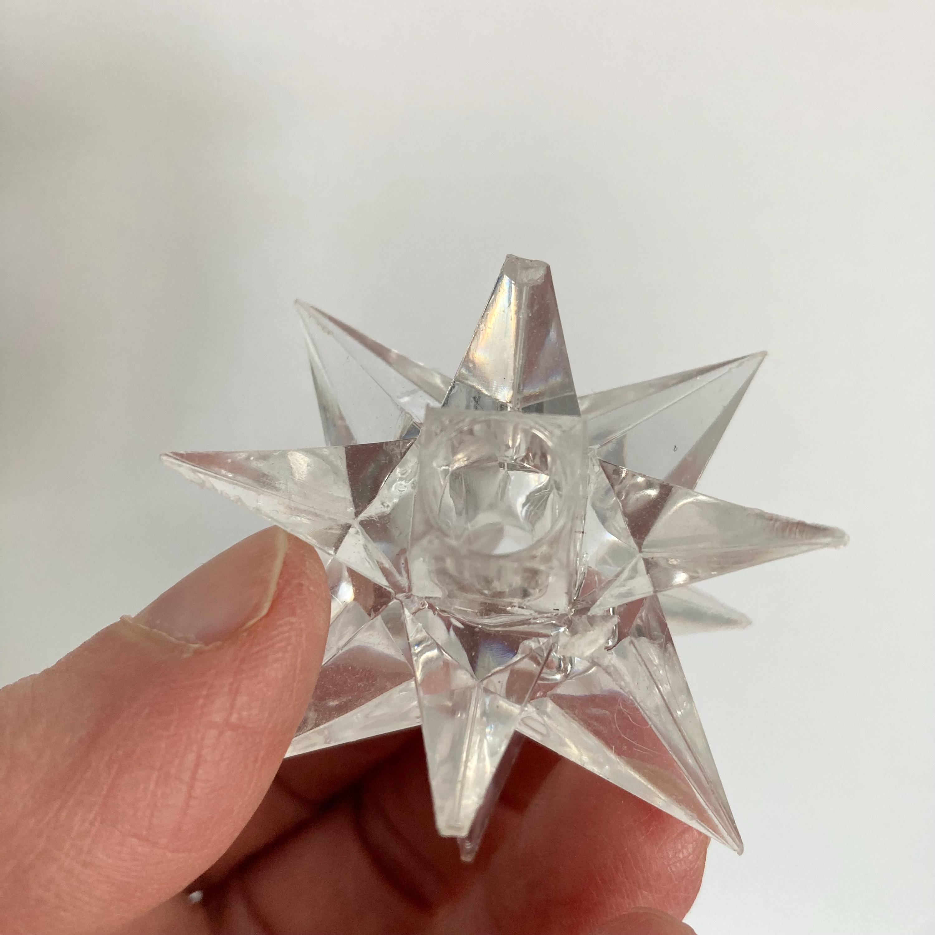 Lot of 10 Large MCM Christmas Light Toppers, Clear Star Shaped Vintage ...