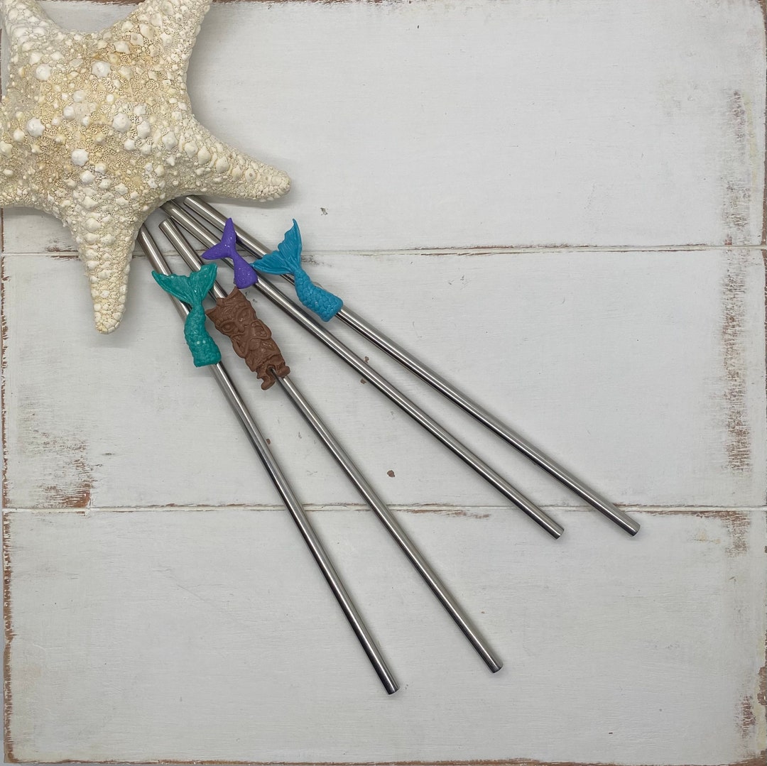 Tiki Mermaid Reusable Straw Stainless Steel Metal, Unique Gift for ...