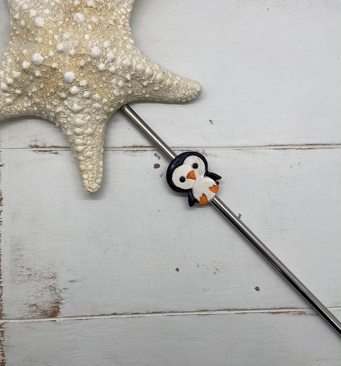 Penguin Reusable Straw Stainless Steel Metal Unique Gift for - Etsy