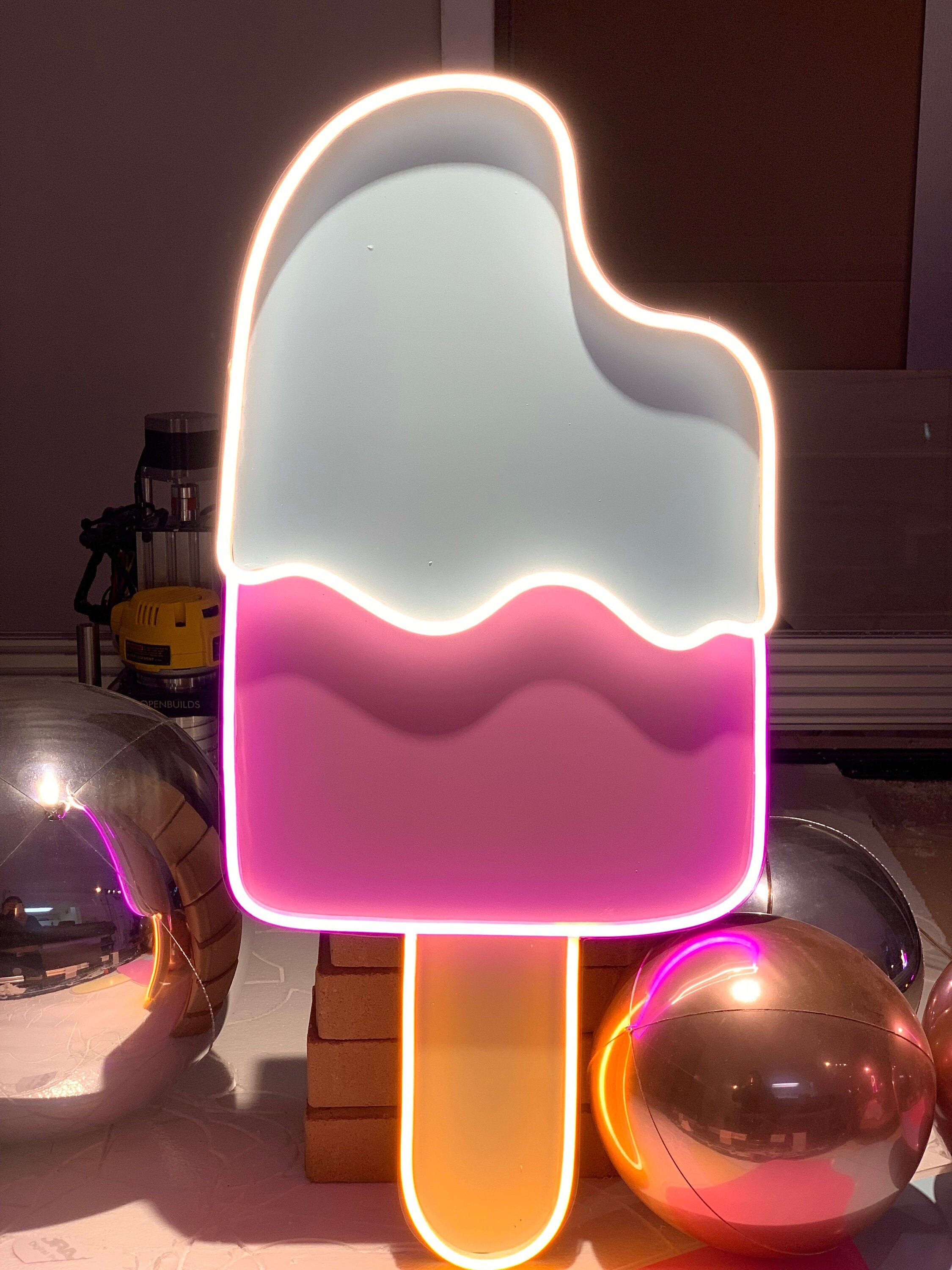 Ice Cream LED Neon Sign - Emoticon Food Neon Ice Cream, Christmas ...