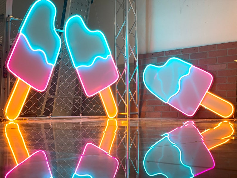 Ice Cream LED Neon Sign - Emoticon Food Neon Ice Cream, Christmas ...