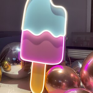 Ice Cream LED Neon Sign Emoticon Food Neon Ice Cream, Christmas ...