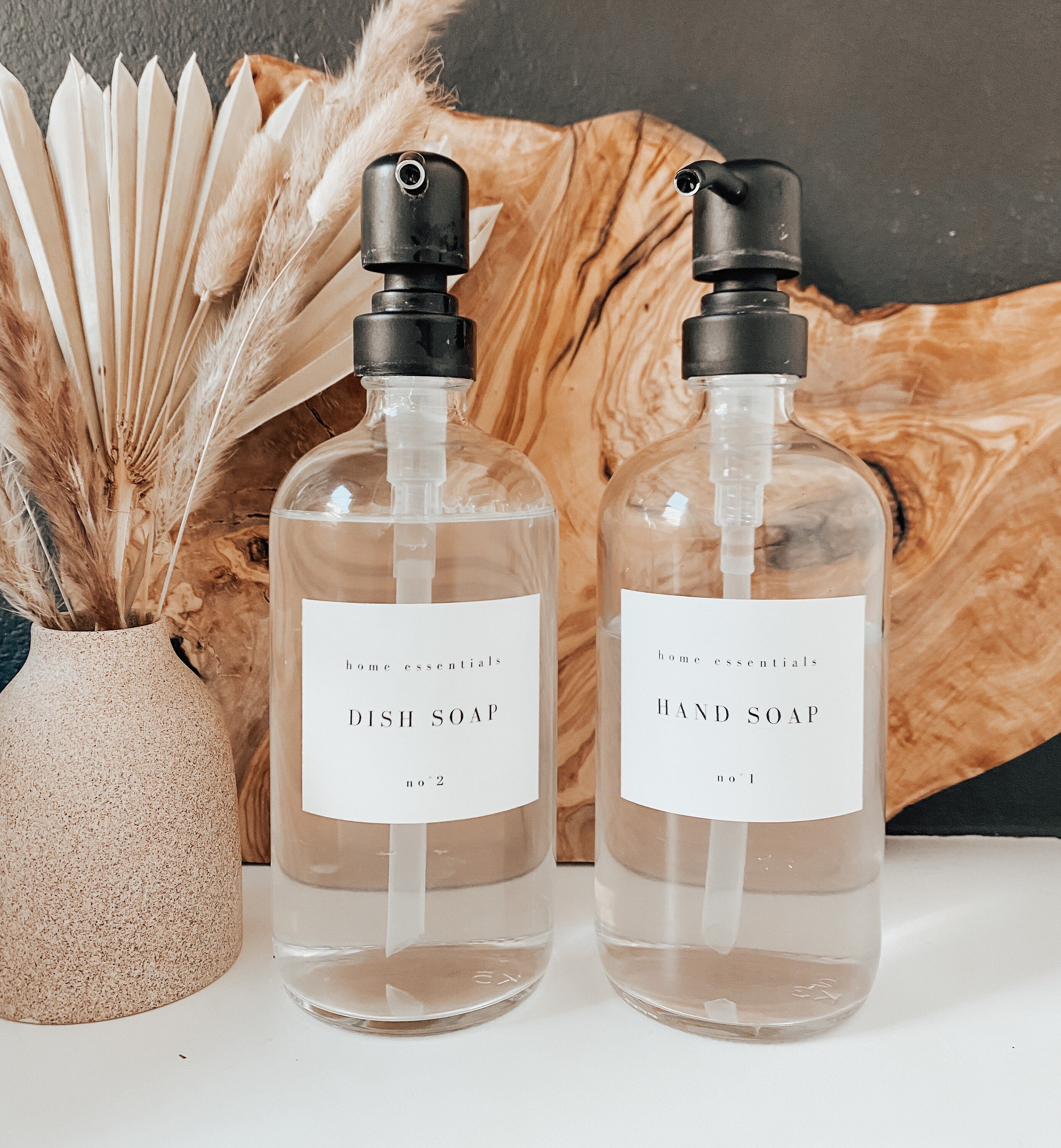 Hand and Dish Soap Bottle Labels - Waterproof Matte Stickers - Modern ...
