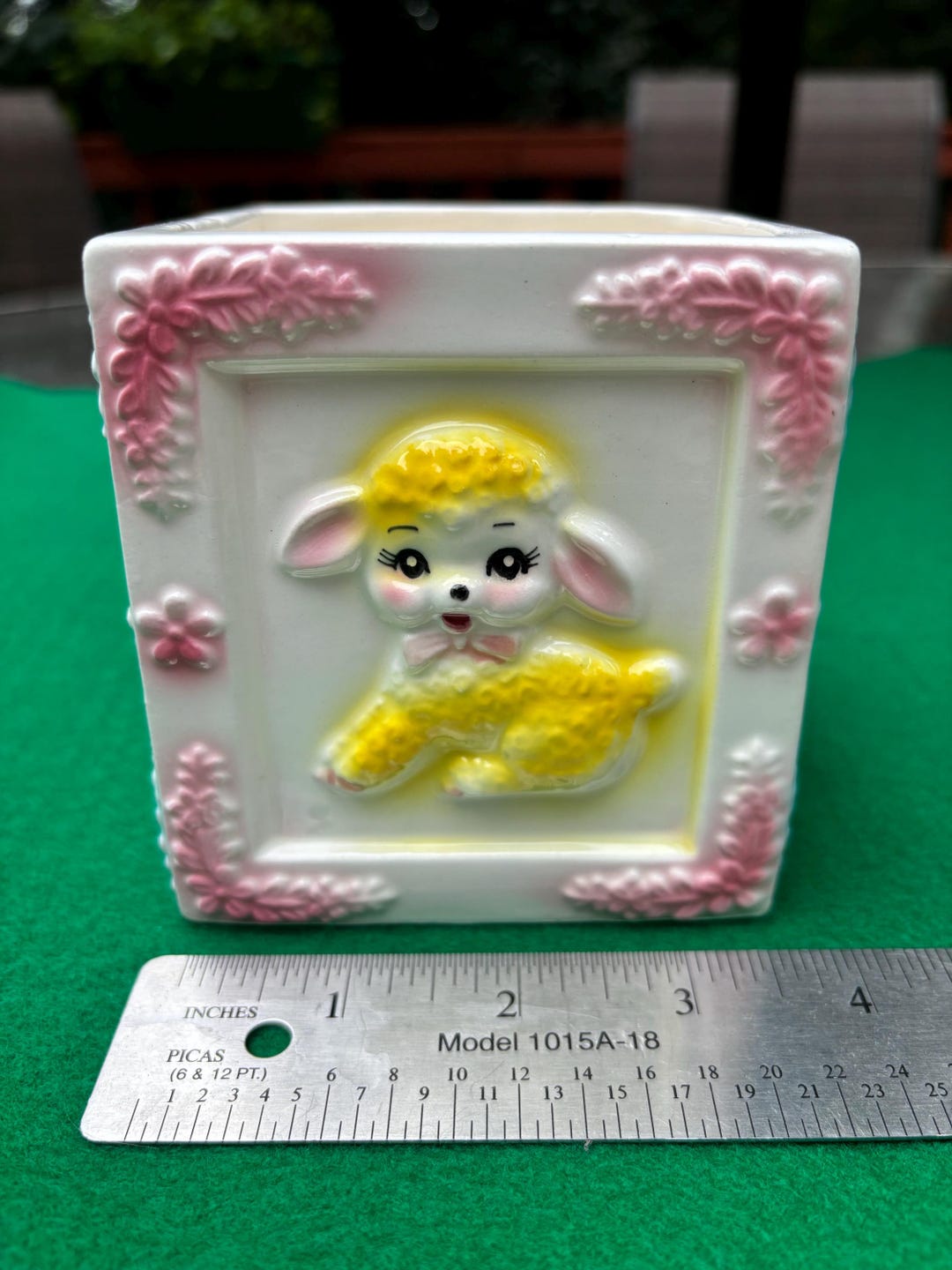 Vintage ABC Baby Block Planter: Lamb Decor, Nancy Pew Giftware - Etsy
