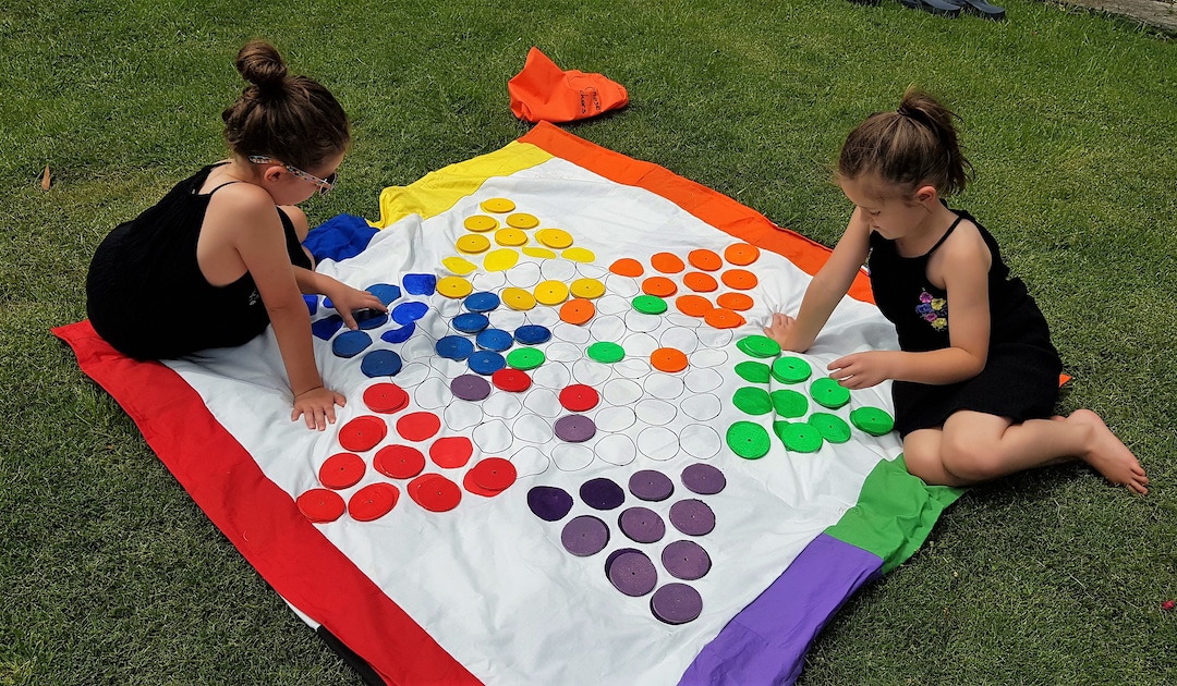 Chinese Checkers Lawn Game Jumbo Yard Games Dsshandmade - Etsy