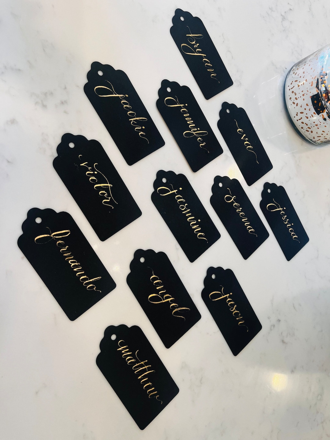 Hand Lettered Gift Tags | Custom Calligraphy Name Plates - Etsy