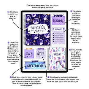 Moon and Stars Digital Planner for Goodnotes, Digital Journal, Undated ...