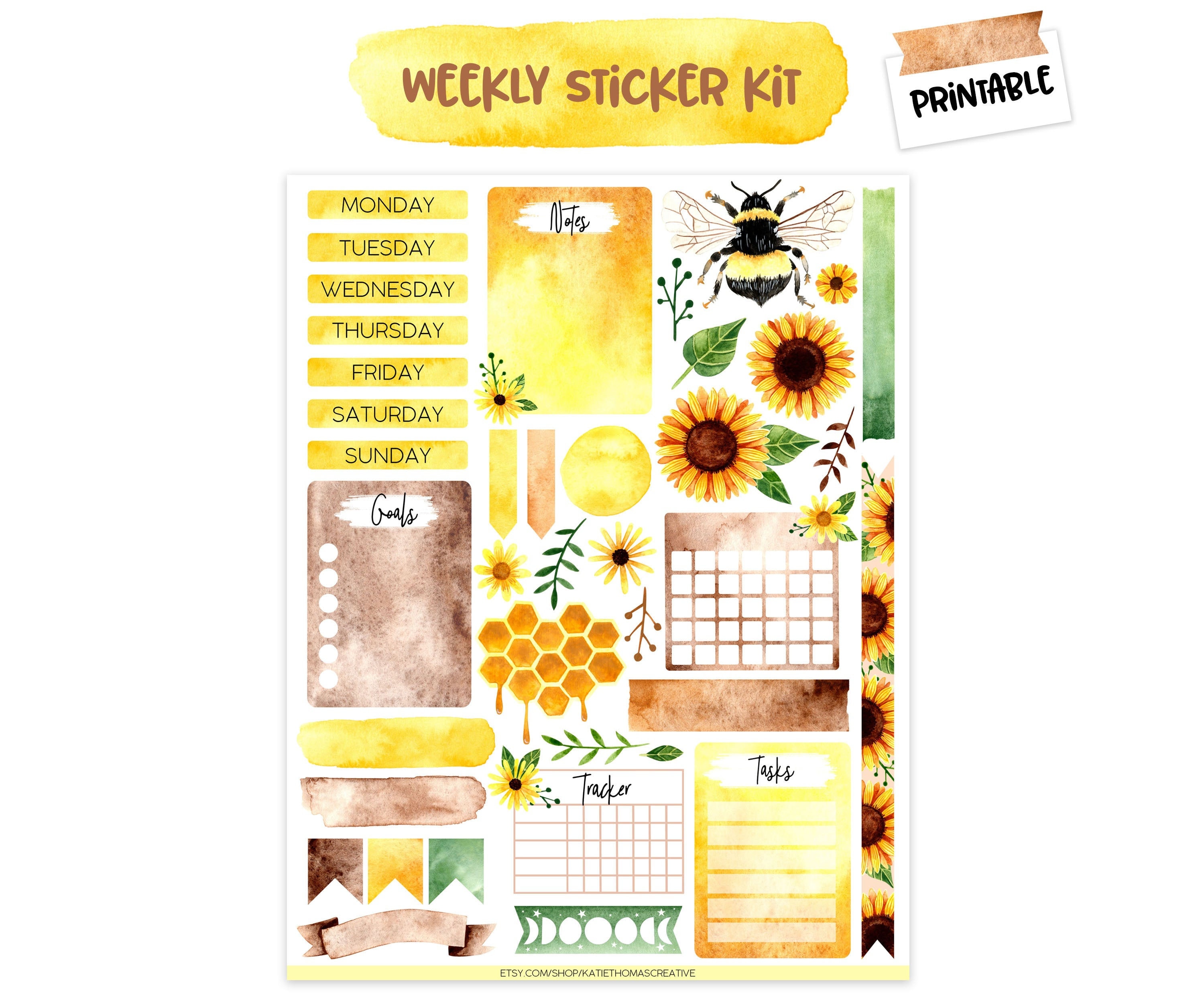 Printable Planner Weekly Sticker Kit 39 Aesthetic Stickers - Etsy Australia
