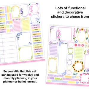 Printable Planner and Journal Sticker Kit, Weekly and Monthly Sticker ...