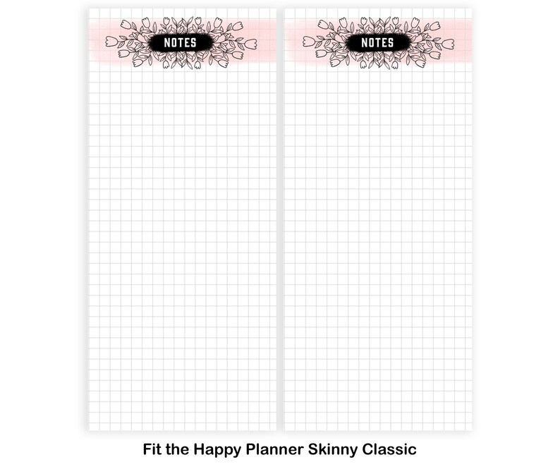 Printable Note Paper Planner Inserts for Happy Planner Skinny - Etsy