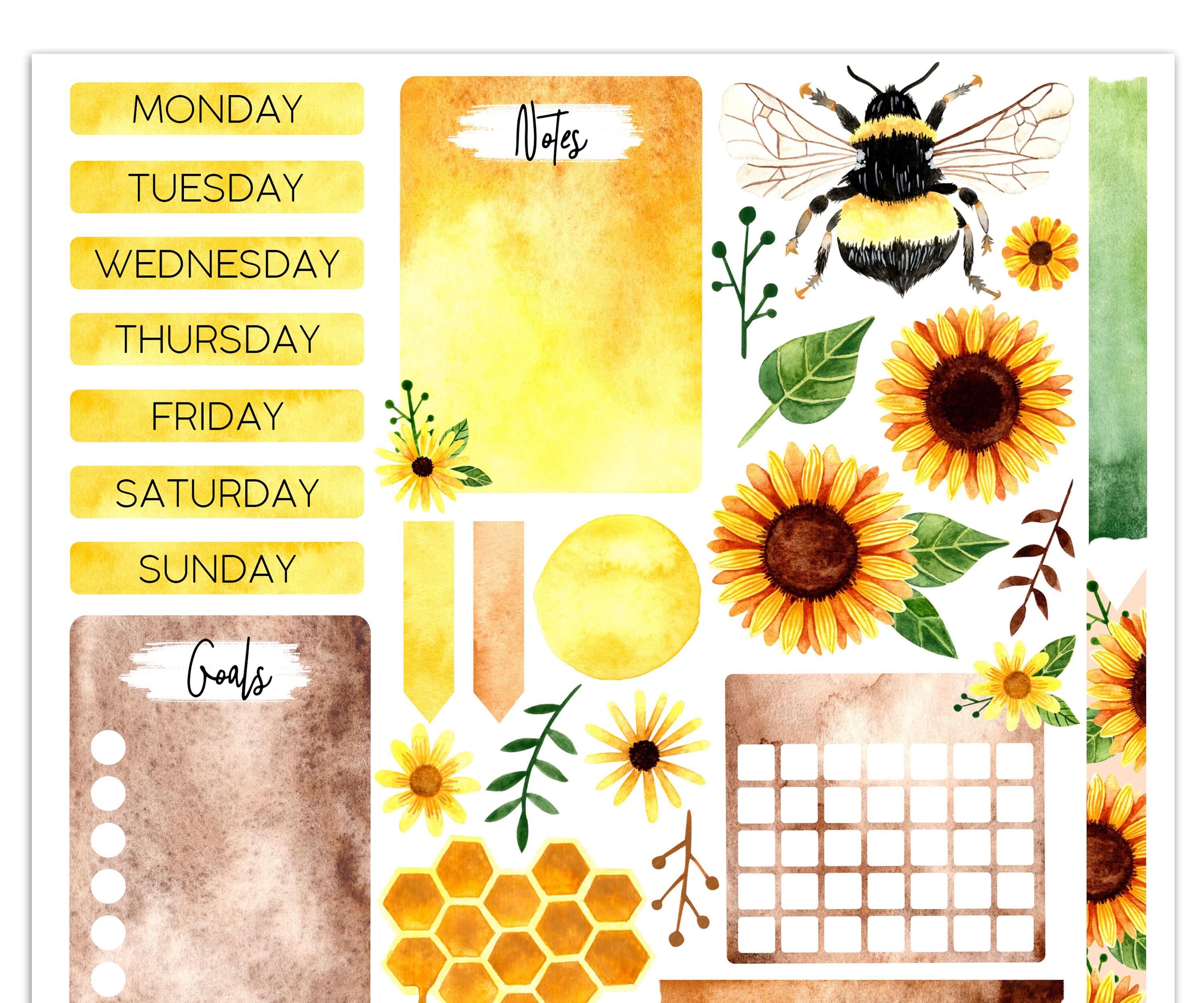 Printable Planner Weekly Sticker Kit 39 Aesthetic Stickers - Etsy