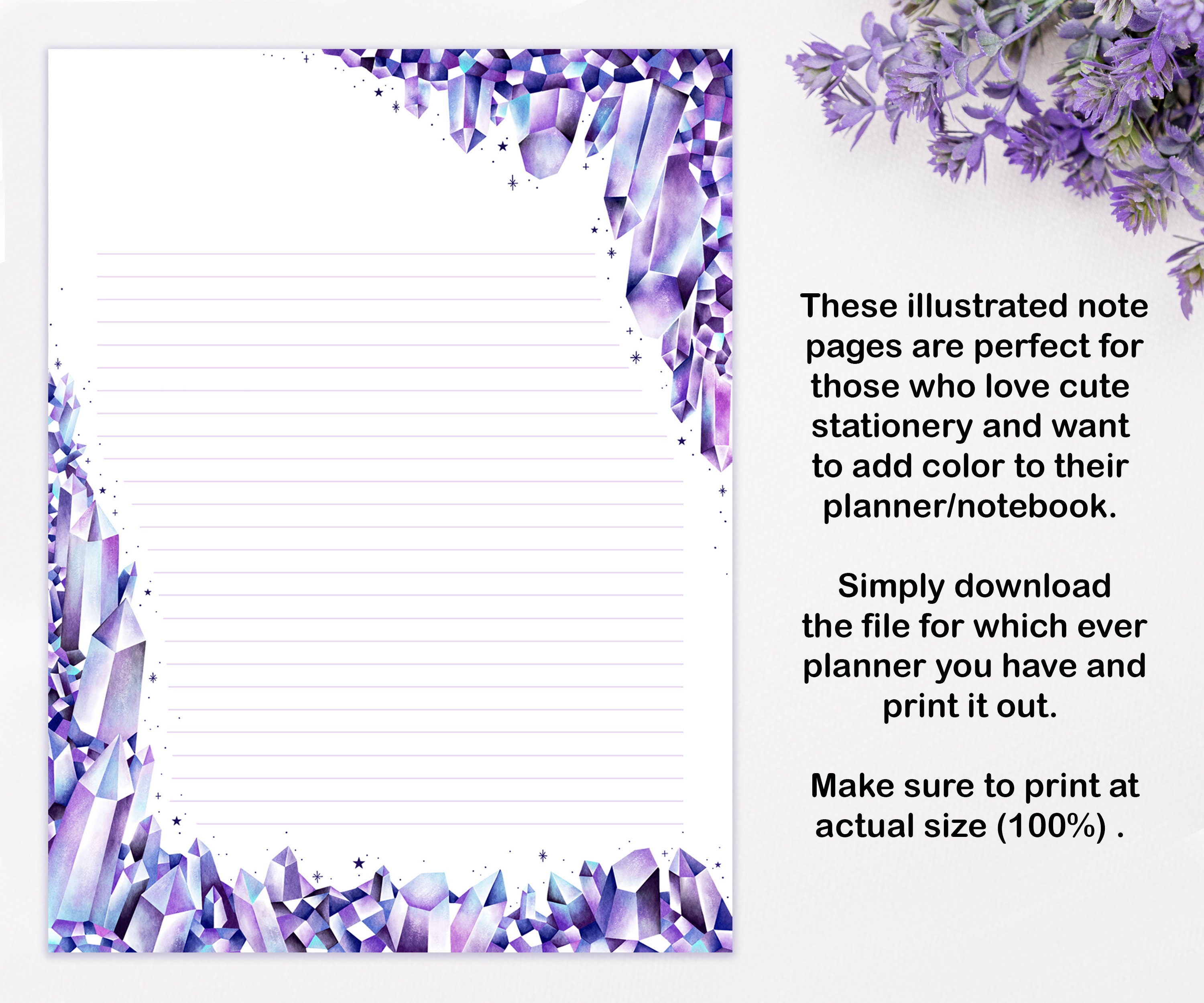 Amethyst Crystal Printable Planner Inserts Printable - Etsy Australia