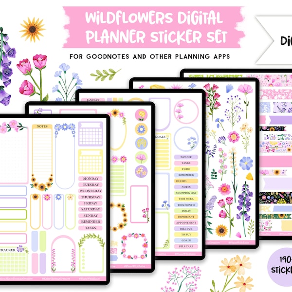 Goodnotes Spring Digital Stickers - Etsy