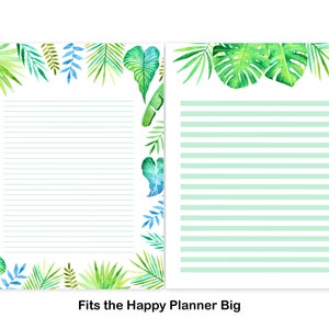 Tropical Leaves Printable Planner Inserts Printable Note | Etsy
