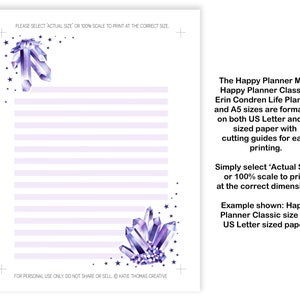 Amethyst Crystal Printable Planner Inserts Printable - Etsy