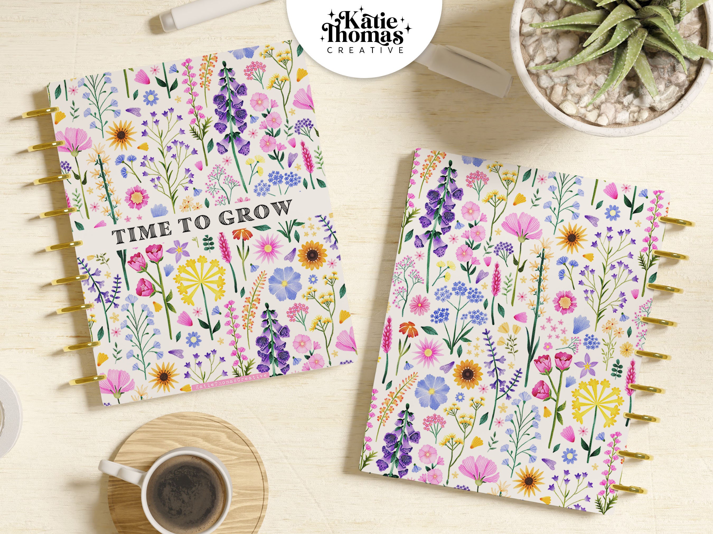 Wildflowers Printable Planner or Notebook Cover Fits Happy Planner ...