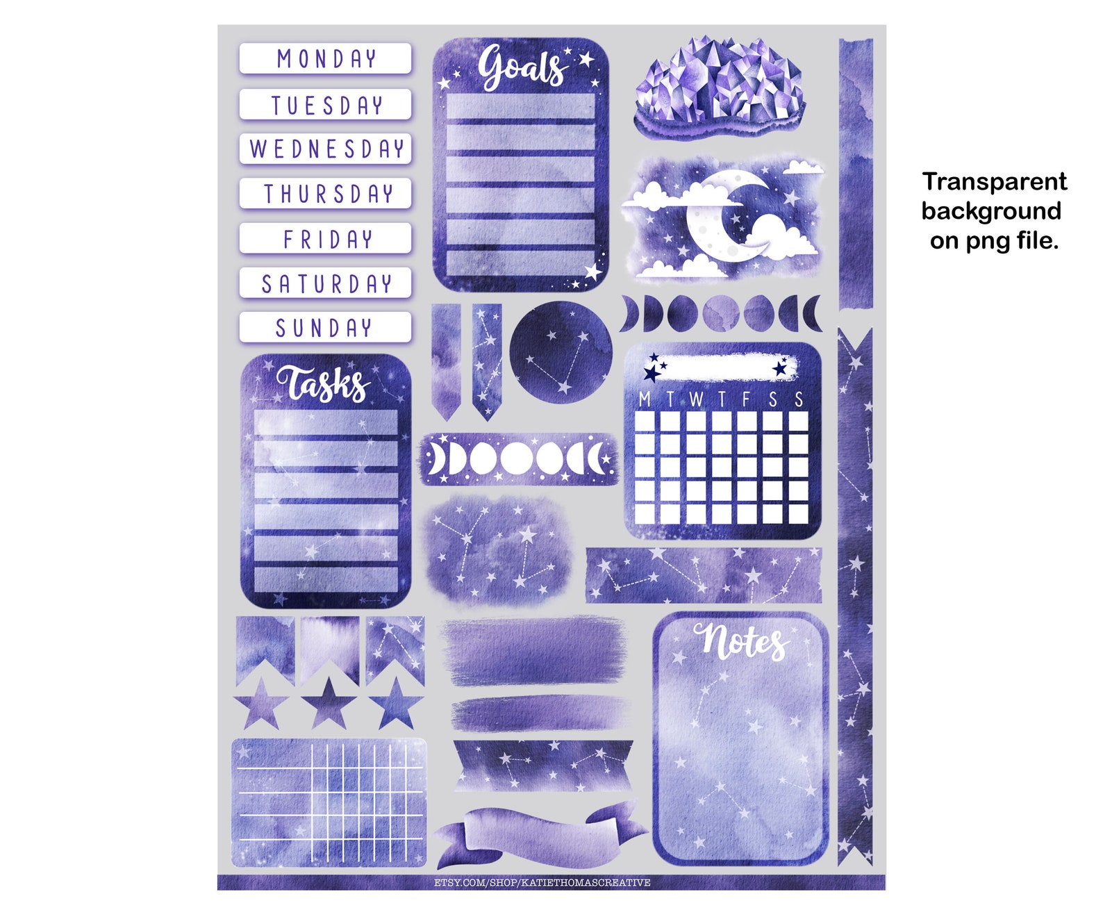 Printable Journal Sticker Kit, Weekly Sticker Kit, 33 Aesthetic and ...