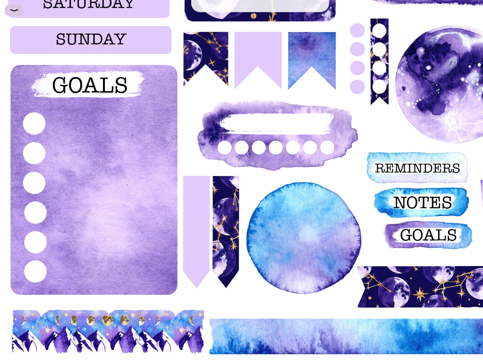Digital Planner Weekly Sticker Kit 34 Aesthetic Stickers for - Etsy