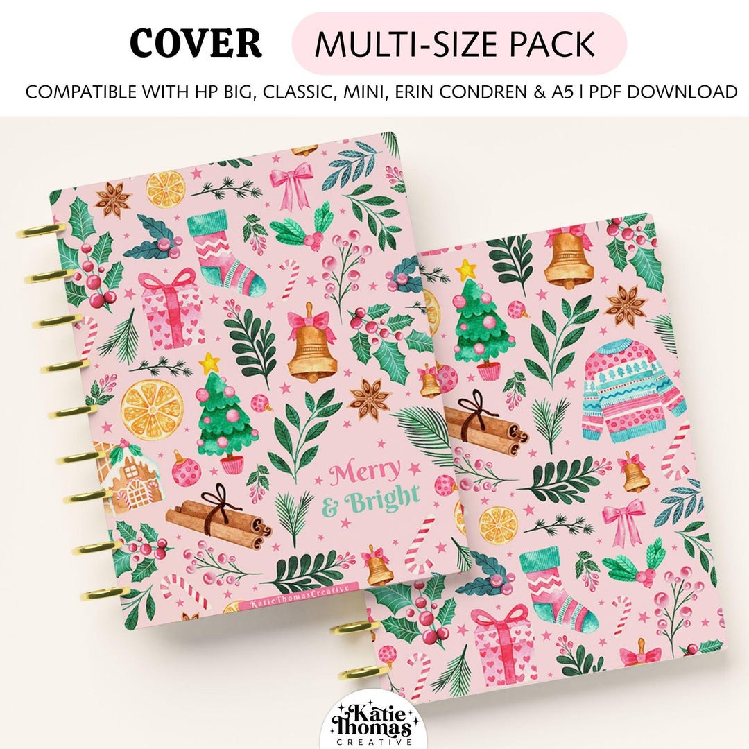 Christmas December Printable Planner or Notebook Cover Fits Happy ...