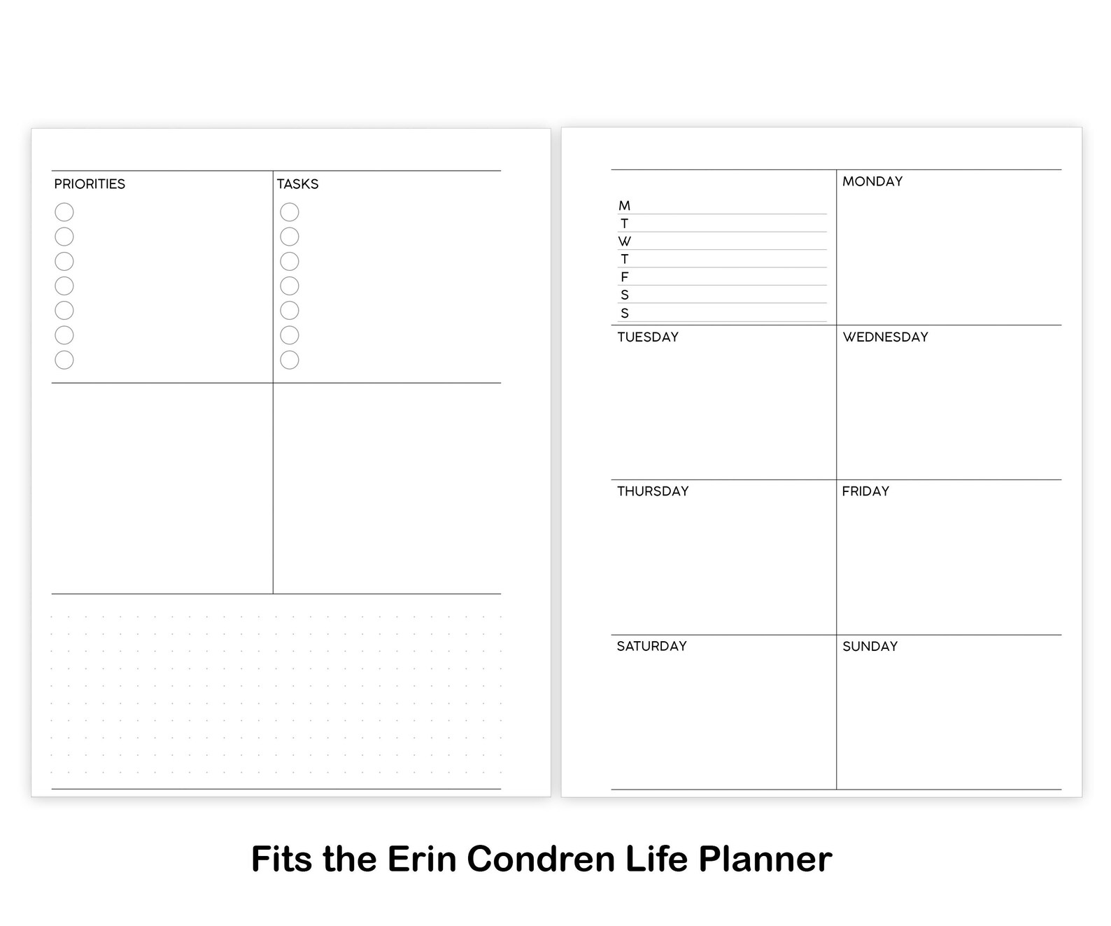 WEEKLY DASHBOARD Minimalist Planner Inserts for Happy Planner - Etsy ...