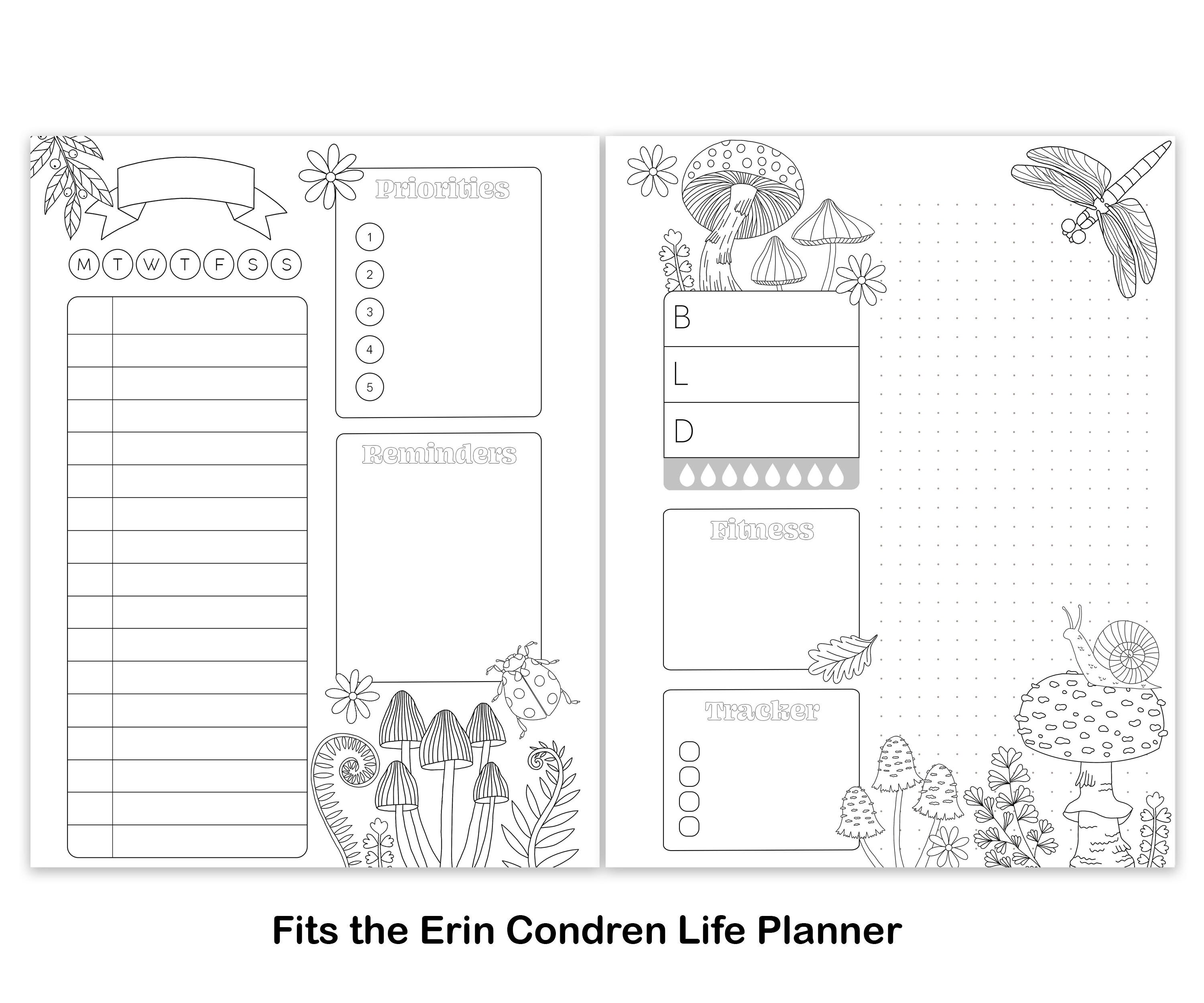 Printable Coloring DAILY Planner Inserts for Happy Planner - Etsy Australia