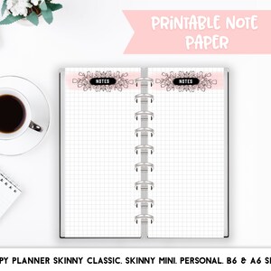 Printable Note Paper Planner Inserts for Happy Planner Skinny Classic ...