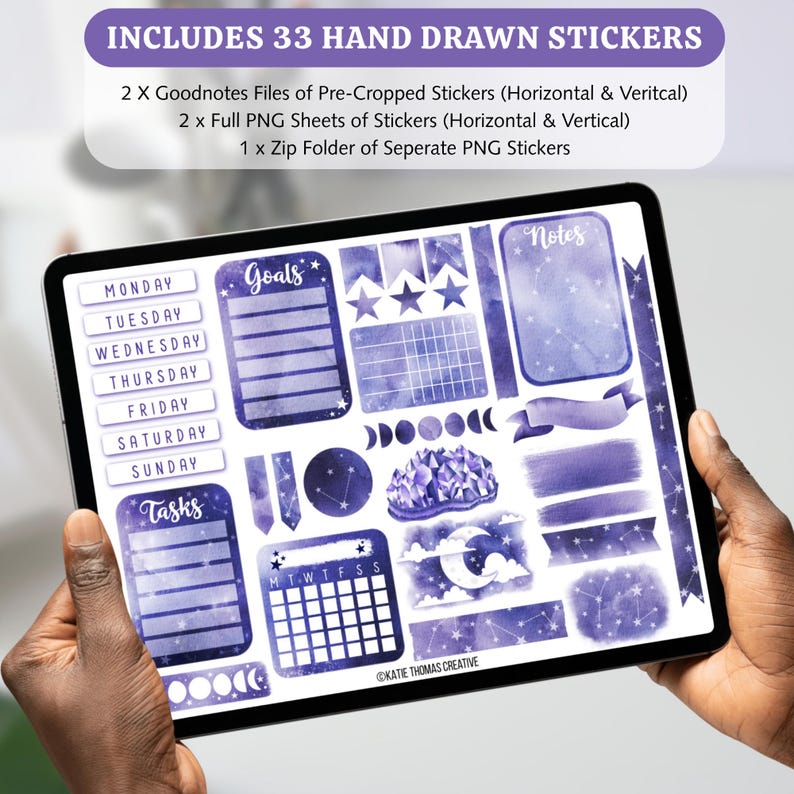 Digital Planner Weekly Sticker Kit, 33 Aesthetic Stickers for Digital ...