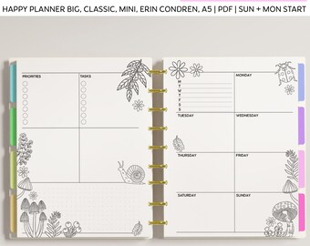 MONTHLY Coloring Printable Planner Pages for Happy Planner Classic, Big ...