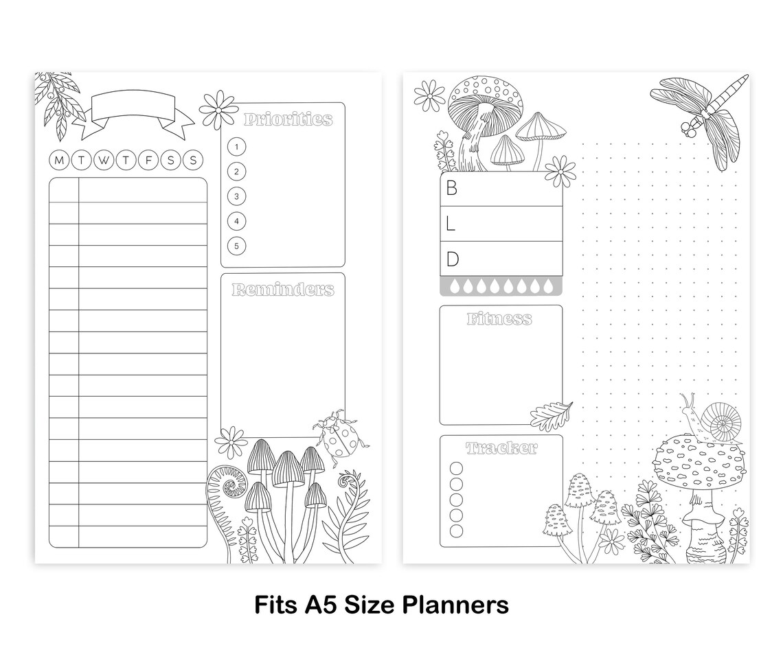 Printable Coloring DAILY Planner Inserts for Happy Planner - Etsy Australia