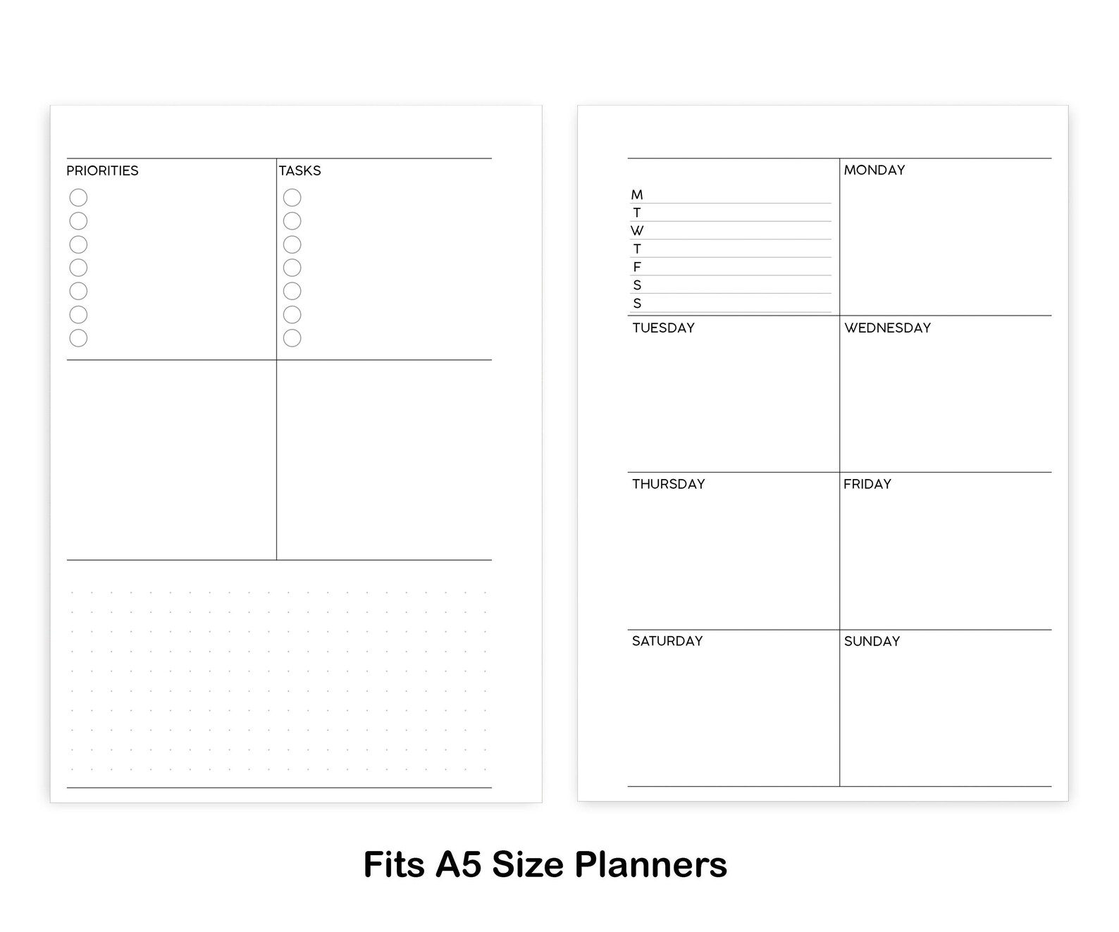 WEEKLY DASHBOARD Minimalist Planner Inserts for Happy Planner - Etsy ...