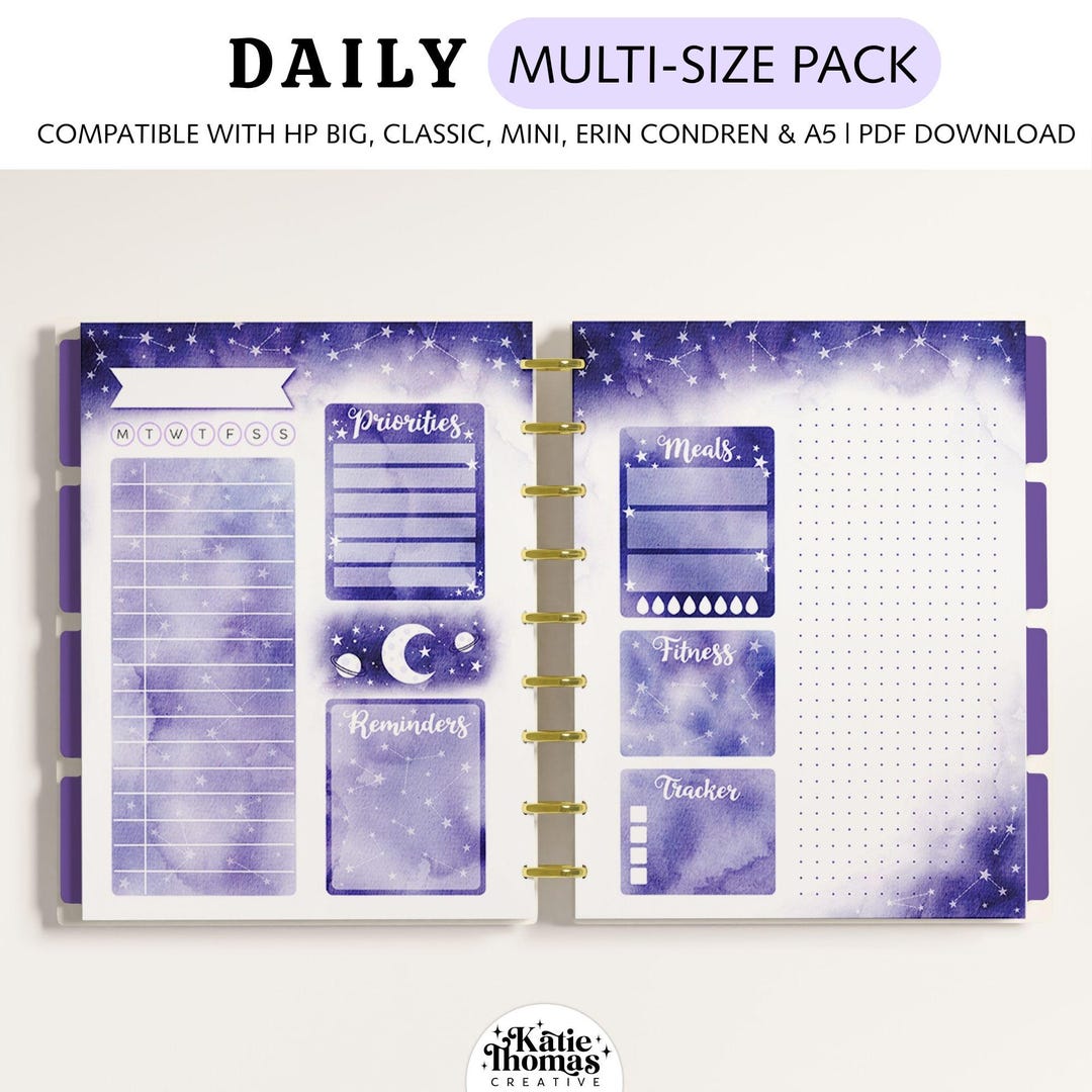 DAILY Planner Printable Inserts Fits Happy Planner Classic, Big and ...