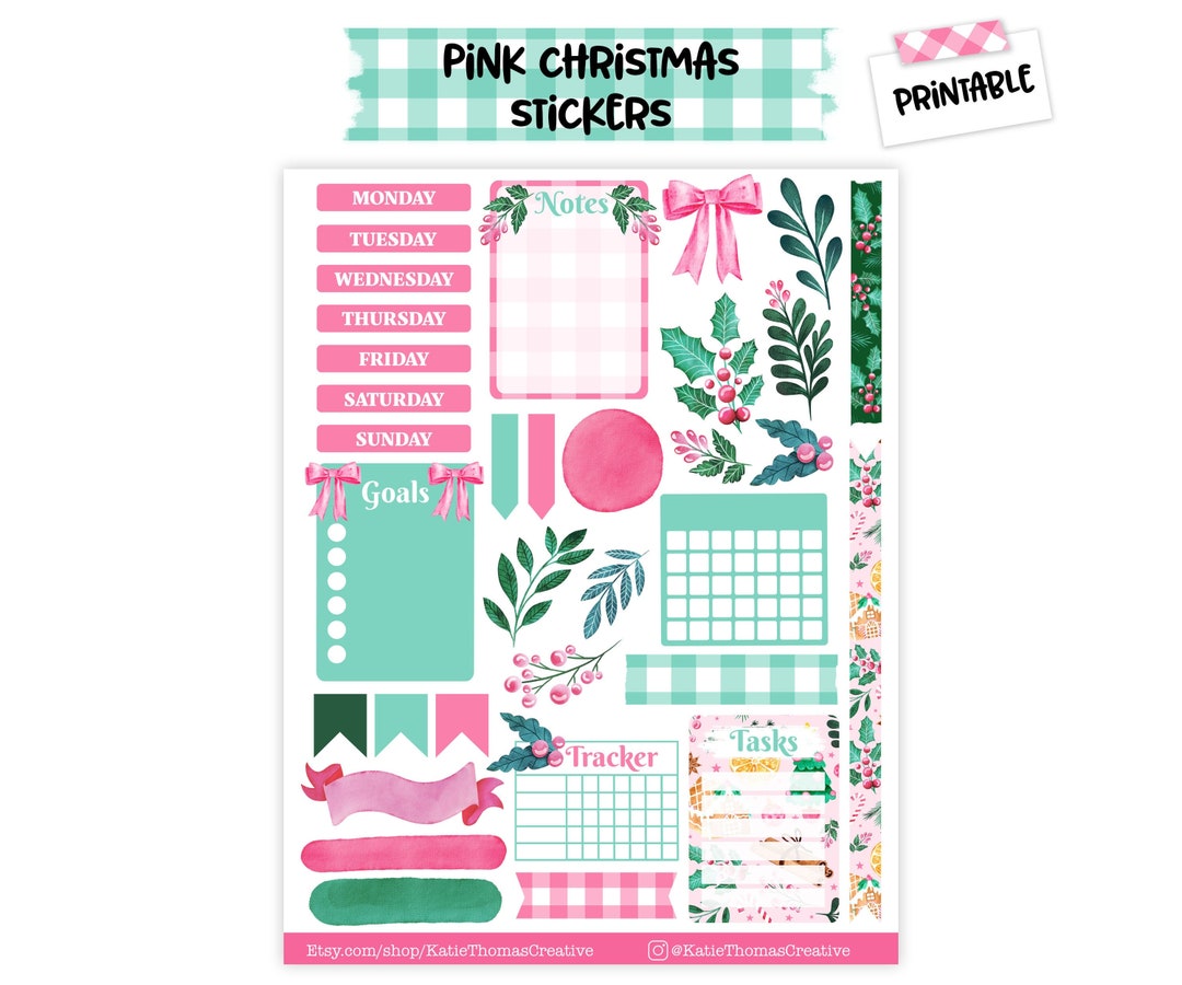 Printable Journalling Sticker Kit, Weekly Sticker Kit, 34 Aesthetic and ...