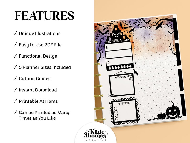 HALLOWEEN DAILY Planner Inserts Fits Happy Planner Classic, Big & Mini ...