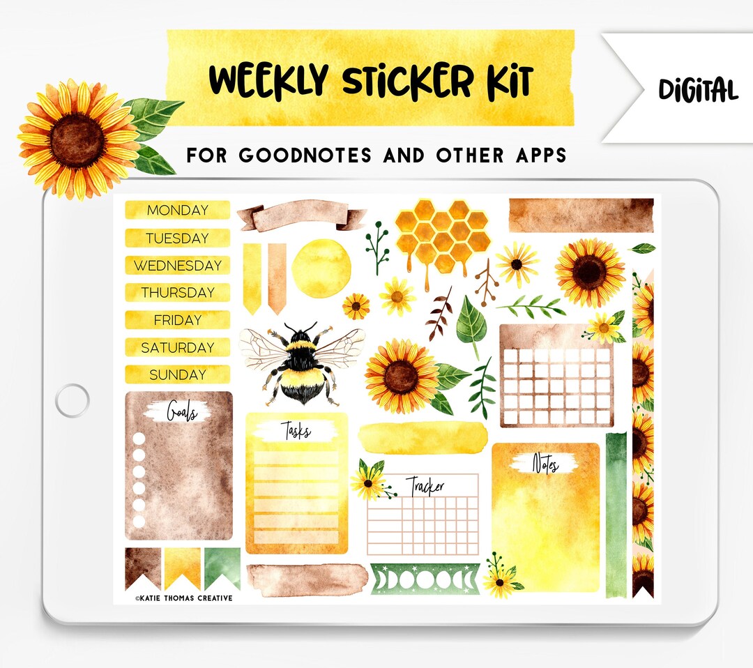 Digital Planner Weekly Sticker Kit, 39 Aesthetic Stickers for Digital ...