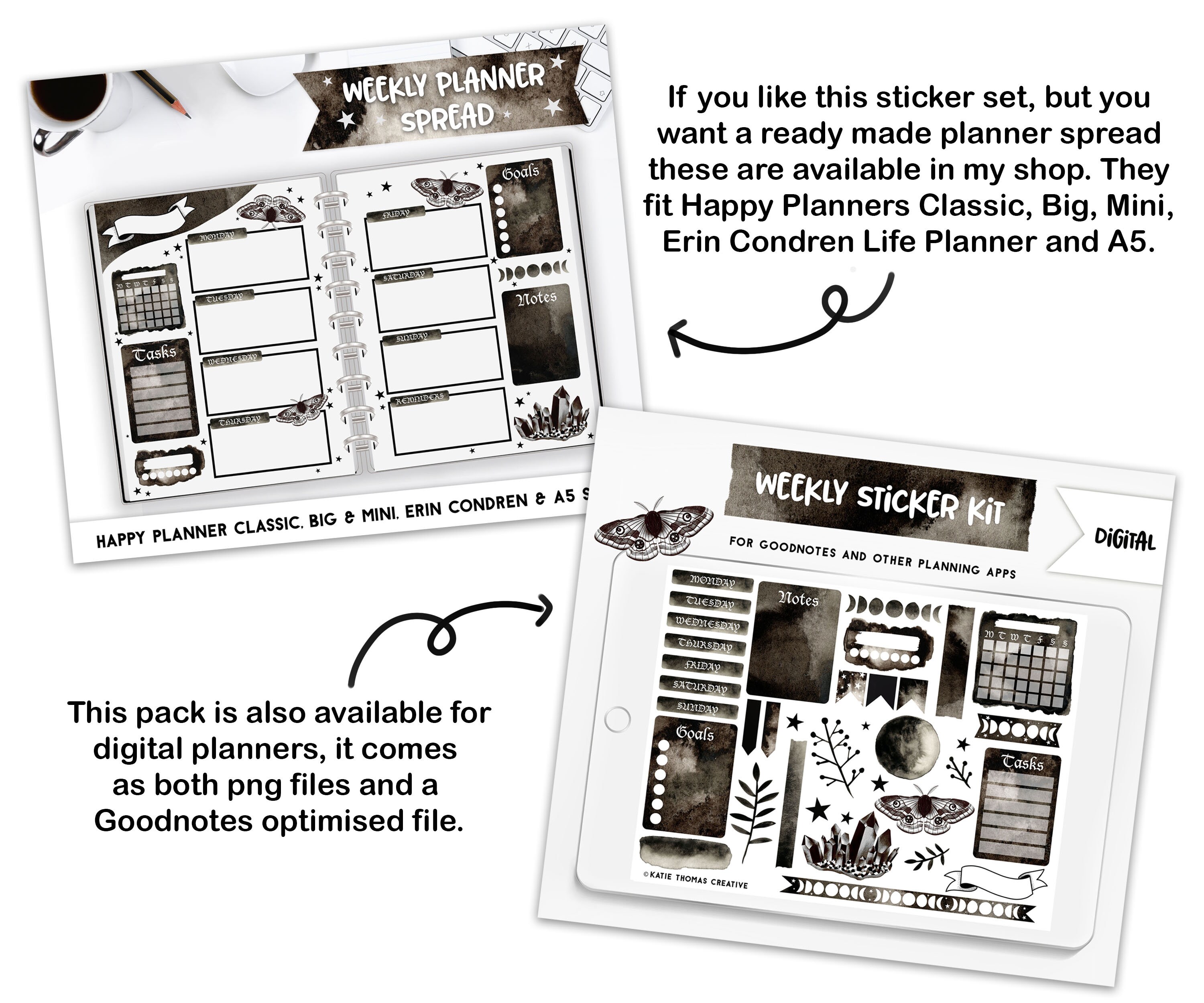 Printable Planner Weekly Sticker Kit 37 Aesthetic Stickers - Etsy