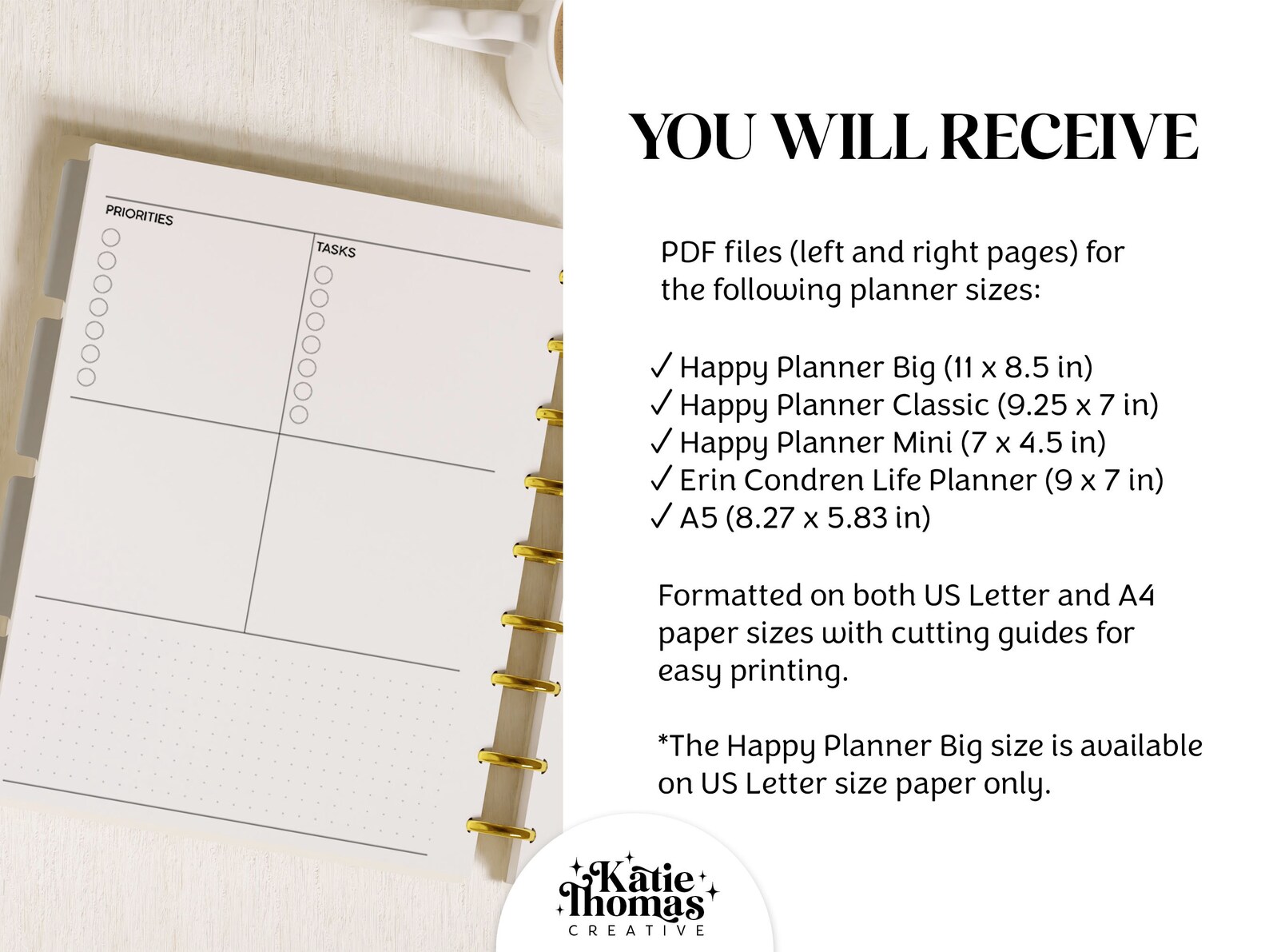 WEEKLY DASHBOARD Minimalist Planner Inserts for Happy Planner - Etsy ...