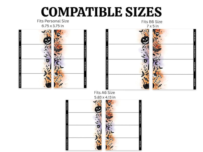 HALLOWEEN WEEKLY Planner Inserts Fit Happy Planner Skinny Classic ...
