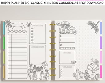 Printable Colouring WEEKLY Planner Inserts for Happy Planner Classic ...