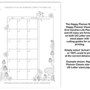 MONTHLY Coloring Printable Planner Pages for Happy Planner - Etsy