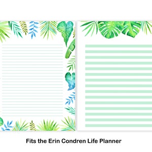 Tropical Leaves Printable Planner Inserts Printable Note | Etsy