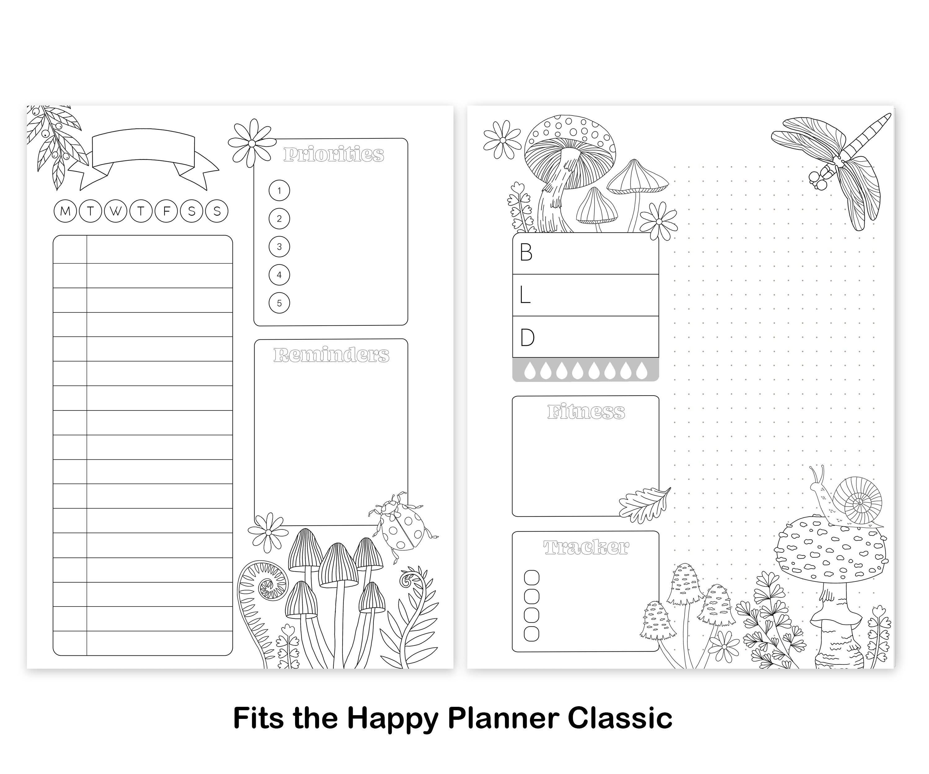Printable Coloring DAILY Planner Inserts for Happy Planner - Etsy Australia