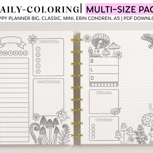 Coloring Planner - Etsy