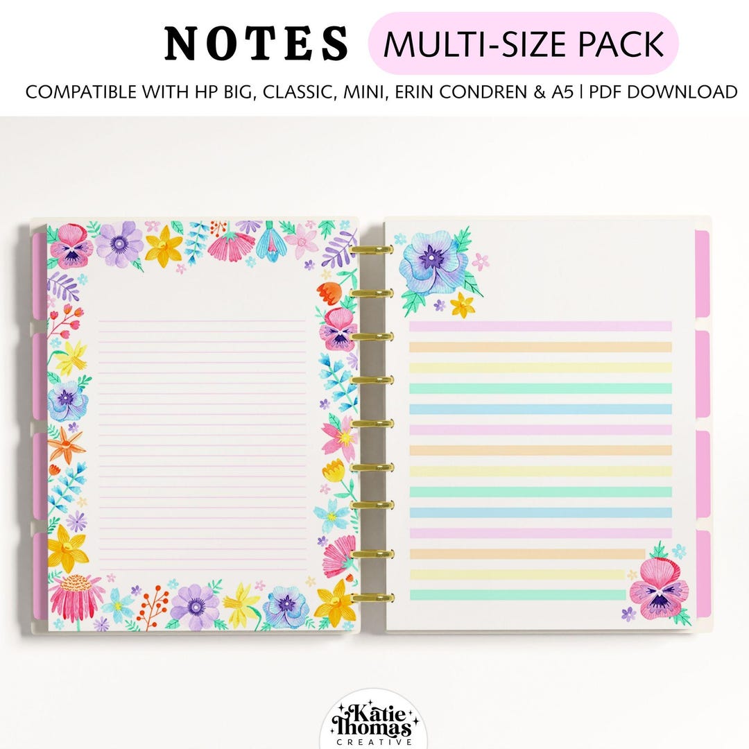 Rainbow Floral Printable Letter Writing Paper, Printable Stationery ...