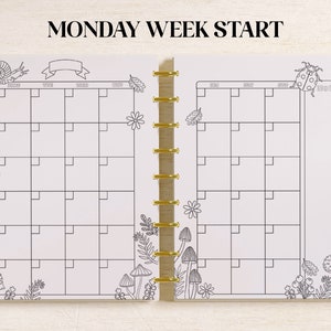 MONTHLY Coloring Printable Planner Pages Fits Happy Planner Classic ...