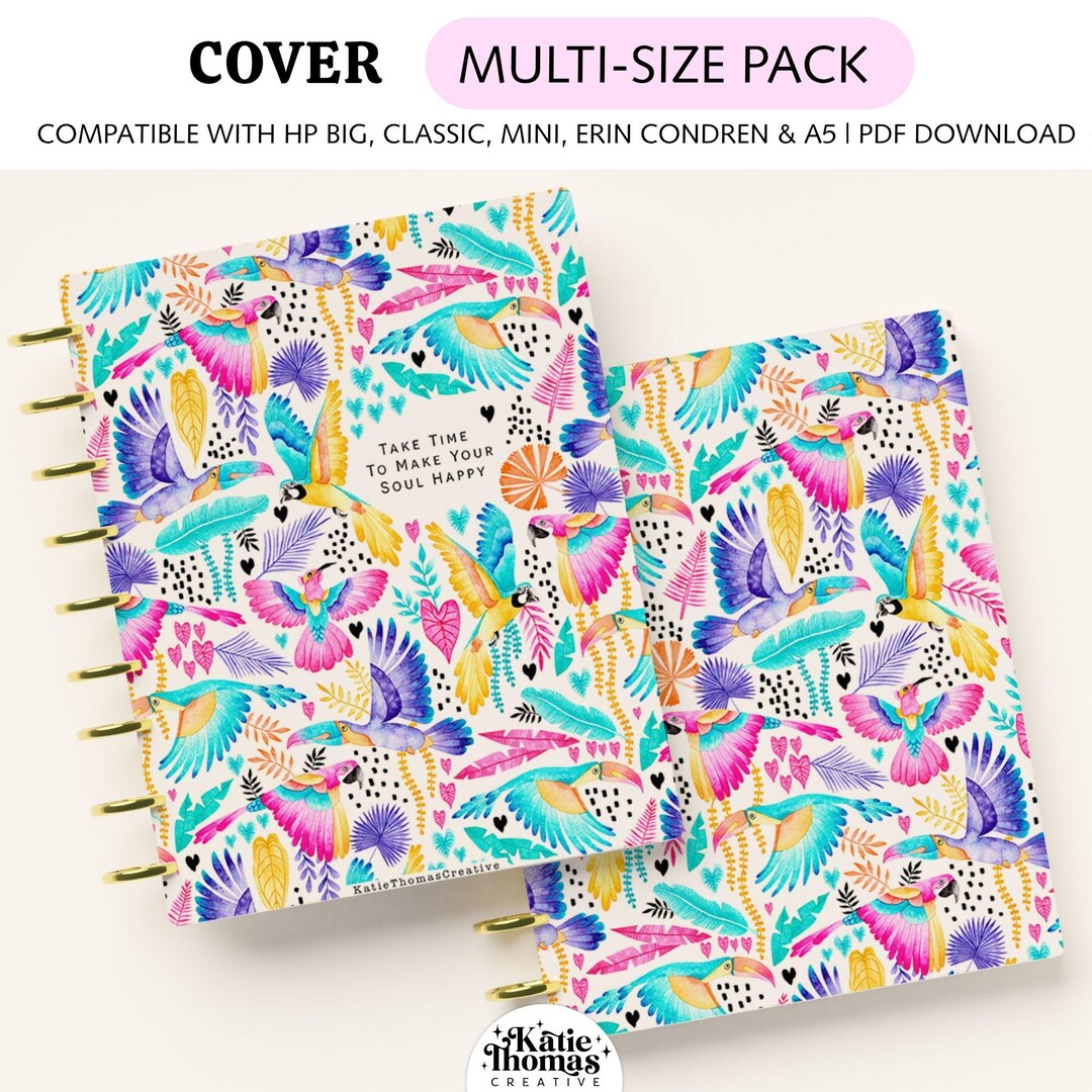 Summer Jungle Theme Printable Planner or Notebook Cover Fits Happy ...