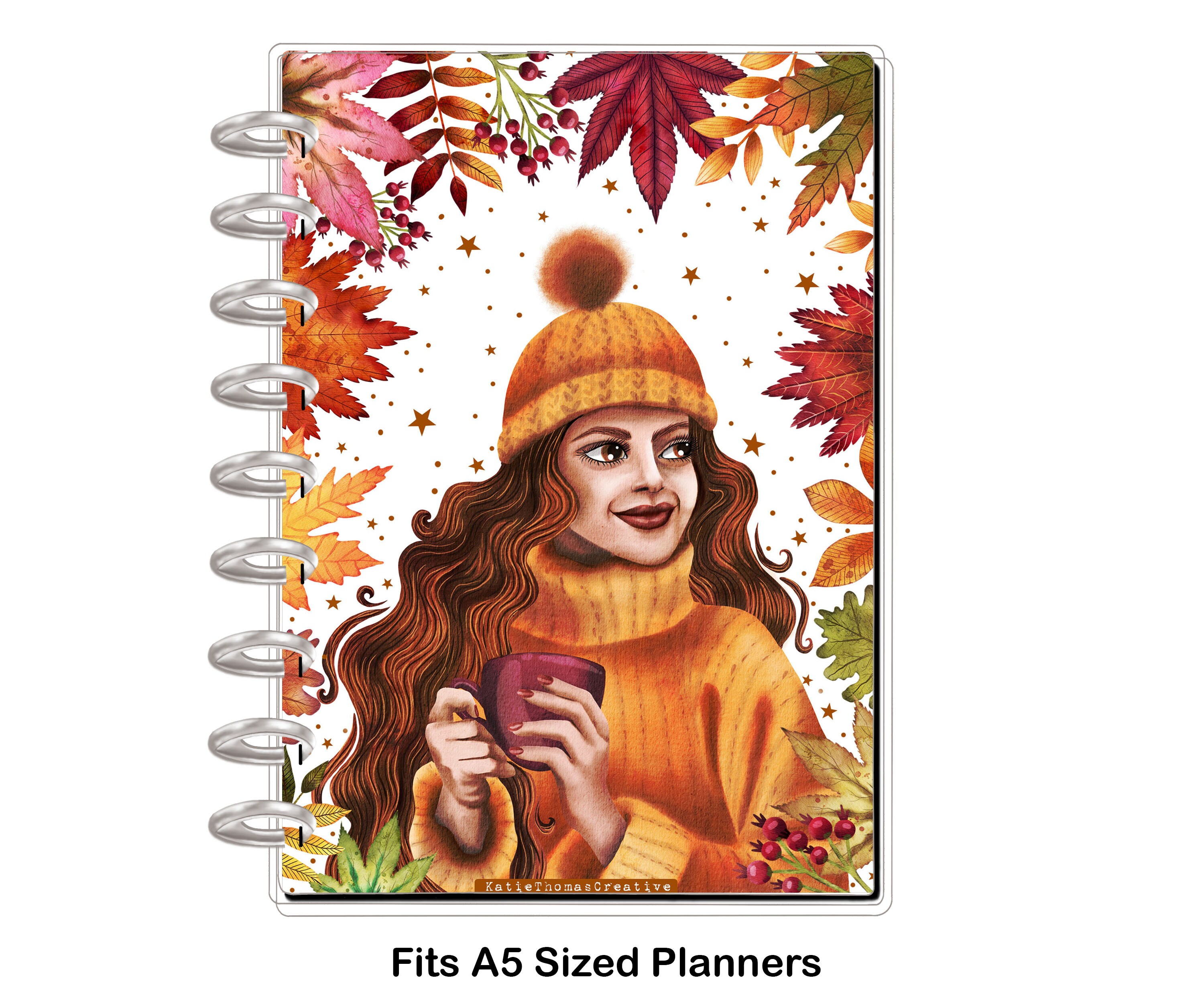 Autumn Leaves Printable Planner or Notebook Cover for Happy | Etsy