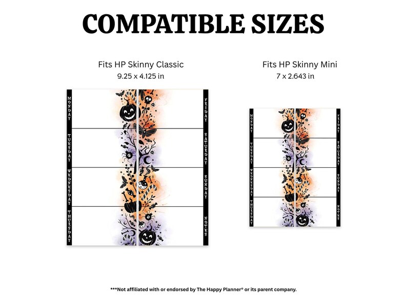 HALLOWEEN WEEKLY Planner Inserts Fit Happy Planner Skinny Classic ...