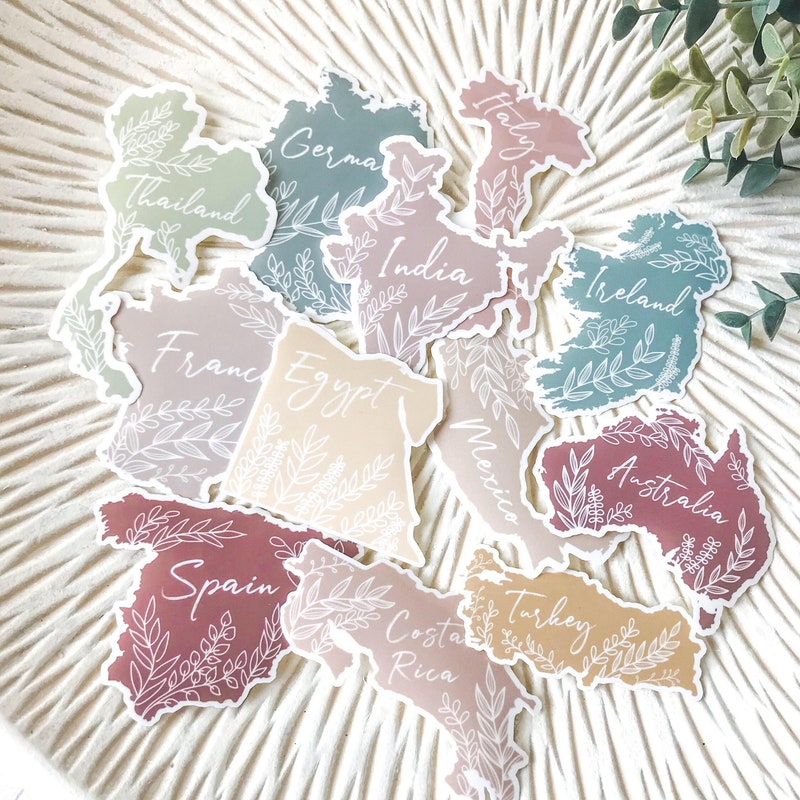 Countries of the World Stickers - Etsy